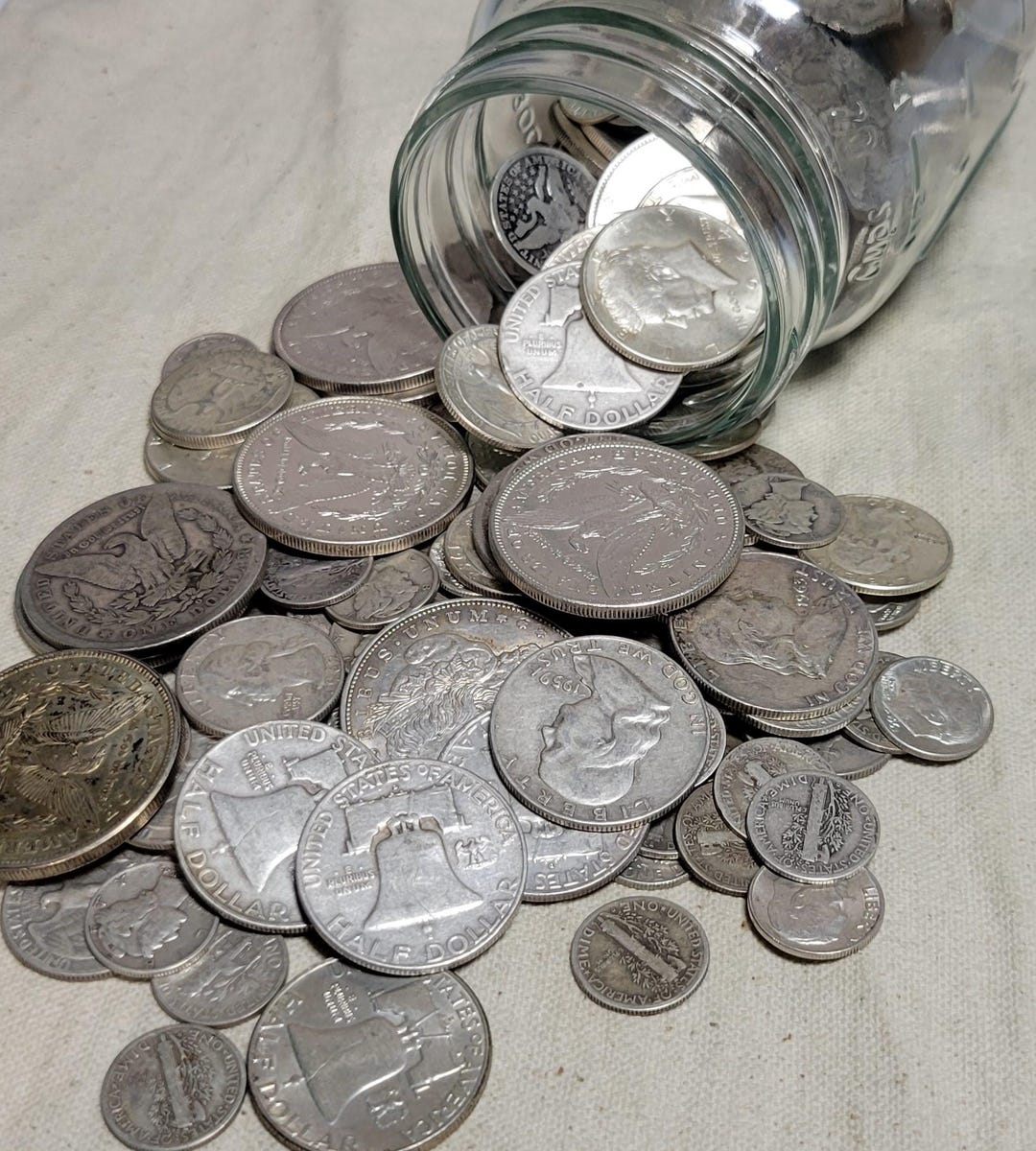 Mason Jar Silver Coin Mixed Lot | ESTATE SALE | US Silver Coins - Etsy