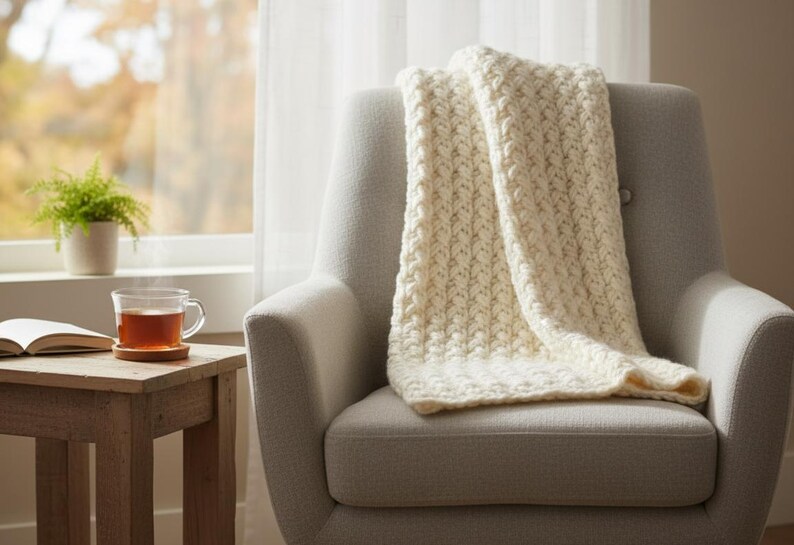 Braided Wheat Blanket Crochet Pattern: Easy Cable Texture Throw (PDF ...