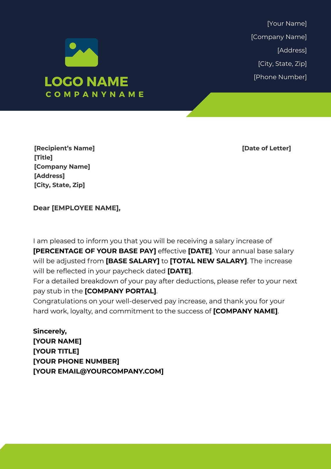 Salary Raise Request Letter Template: Editable Canva & Word (instant ...