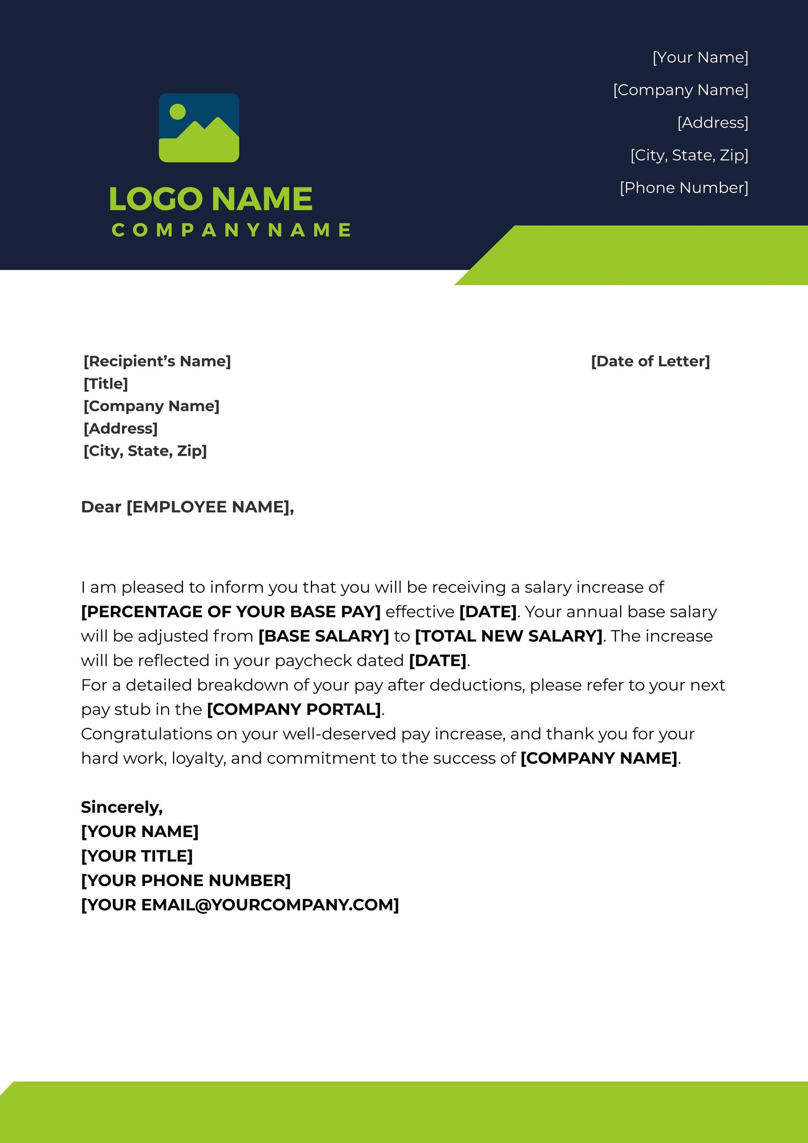 Salary Raise Request Letter Template: Editable Canva & Word (instant ...