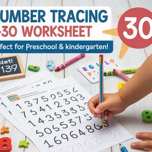 Number Tracing Worksheet: Editable Canva Template for Preschool (PDF ...