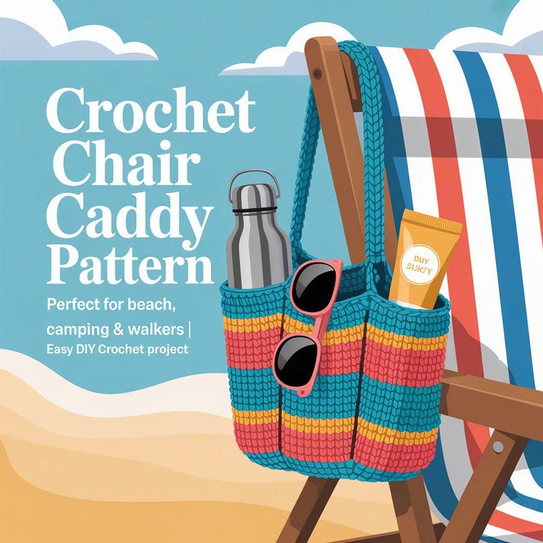 Crochet Chair Caddy Pattern: DIY Storage Organizer (PDF Pattern) - Etsy
