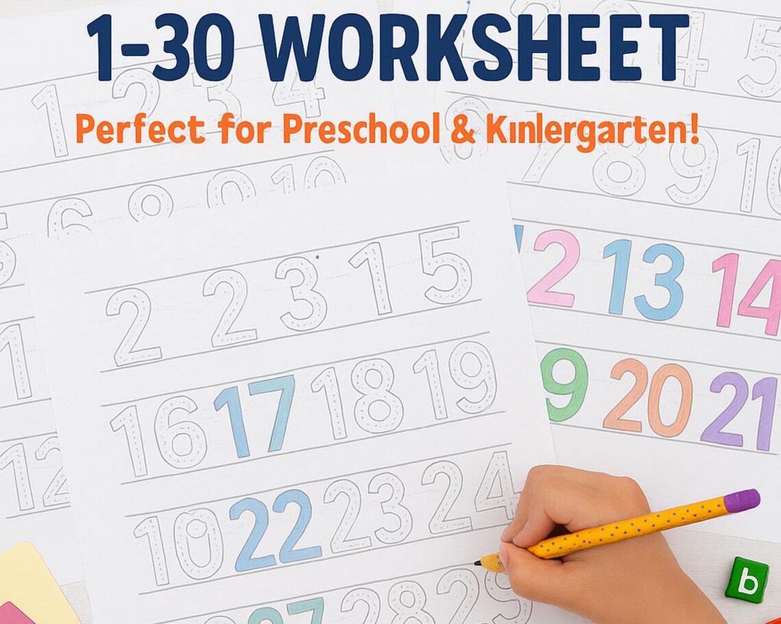 Number Tracing Worksheet: Editable Canva Template for Preschool (PDF ...