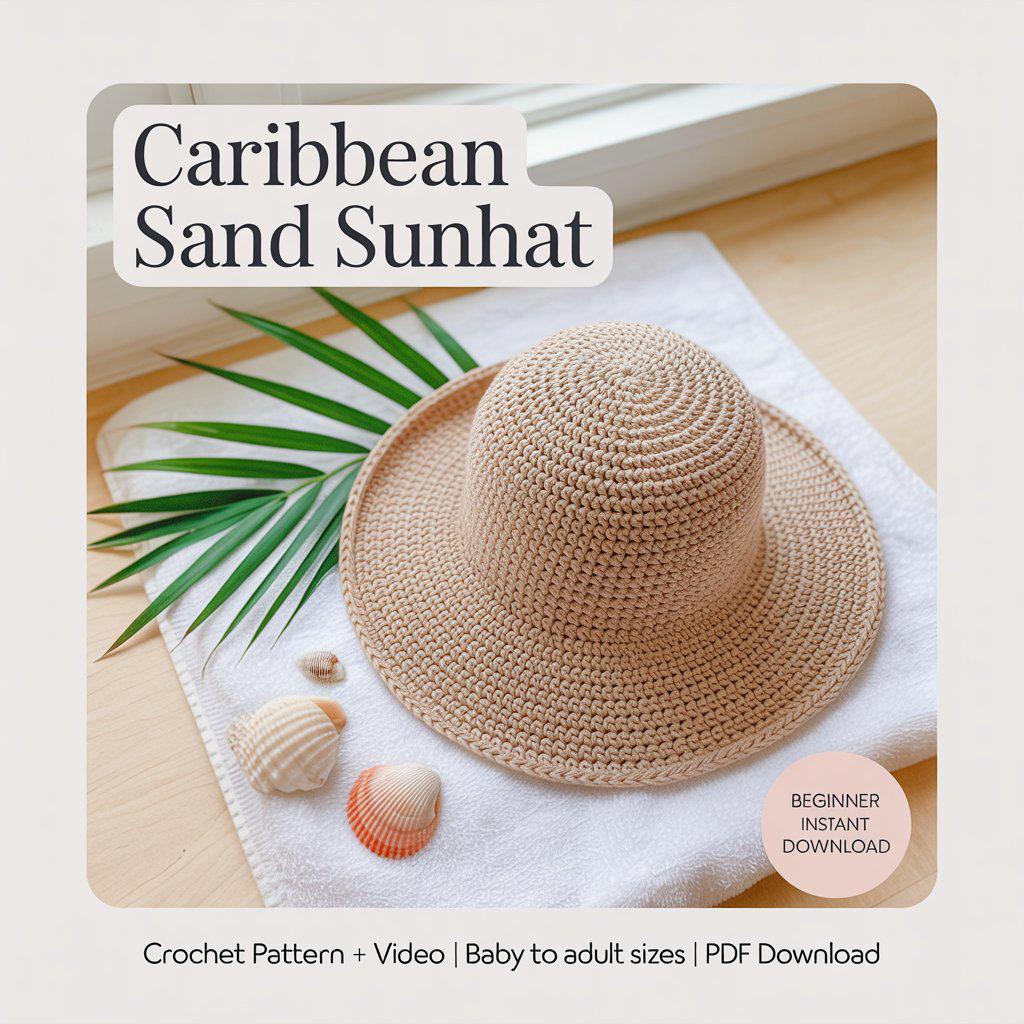 Caribbean Sand Sunhat Crochet Pattern Summer Beach Hat DIY | PDF ...