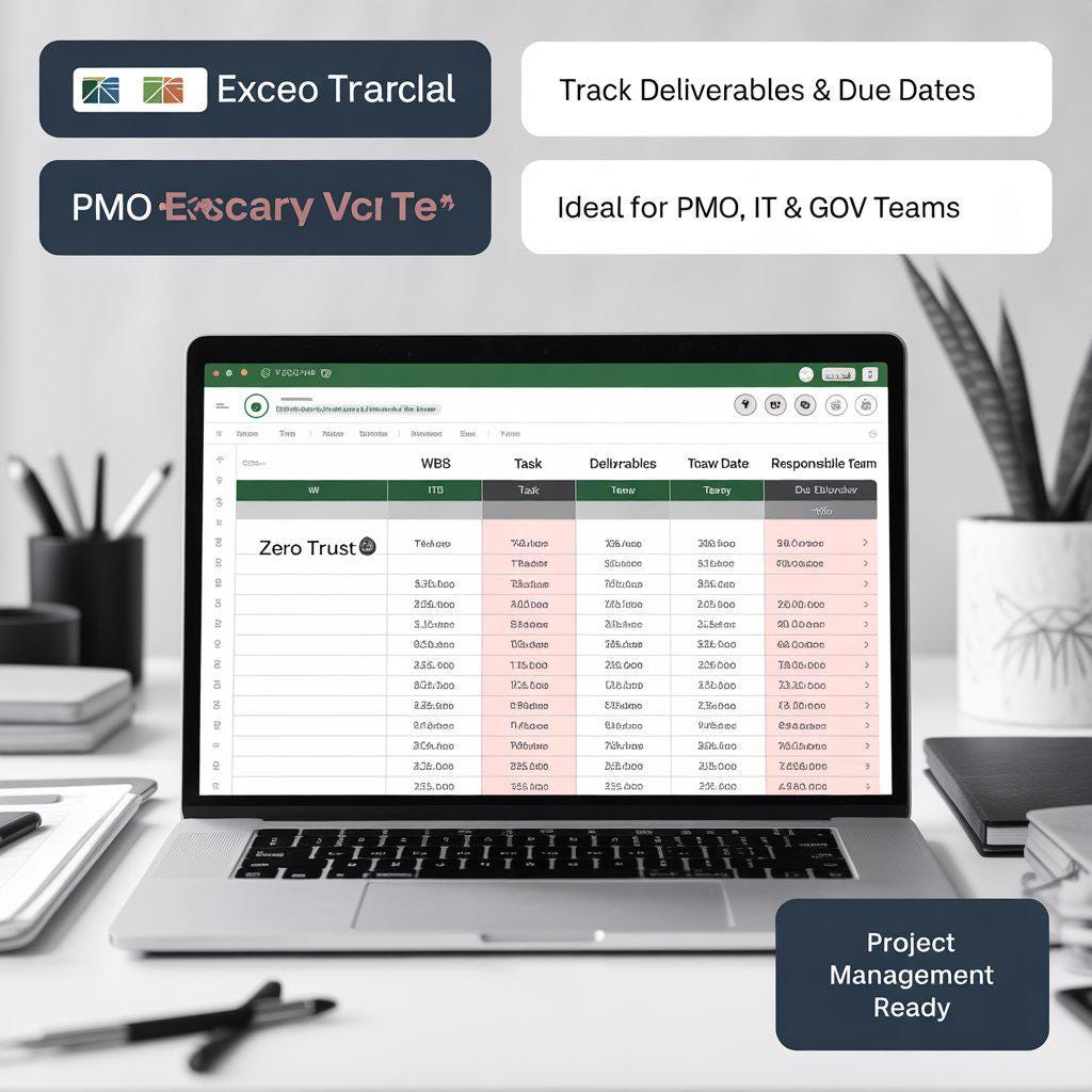 PMO Excel Tracker | Project Deliverables & Team Responsibility Template ...