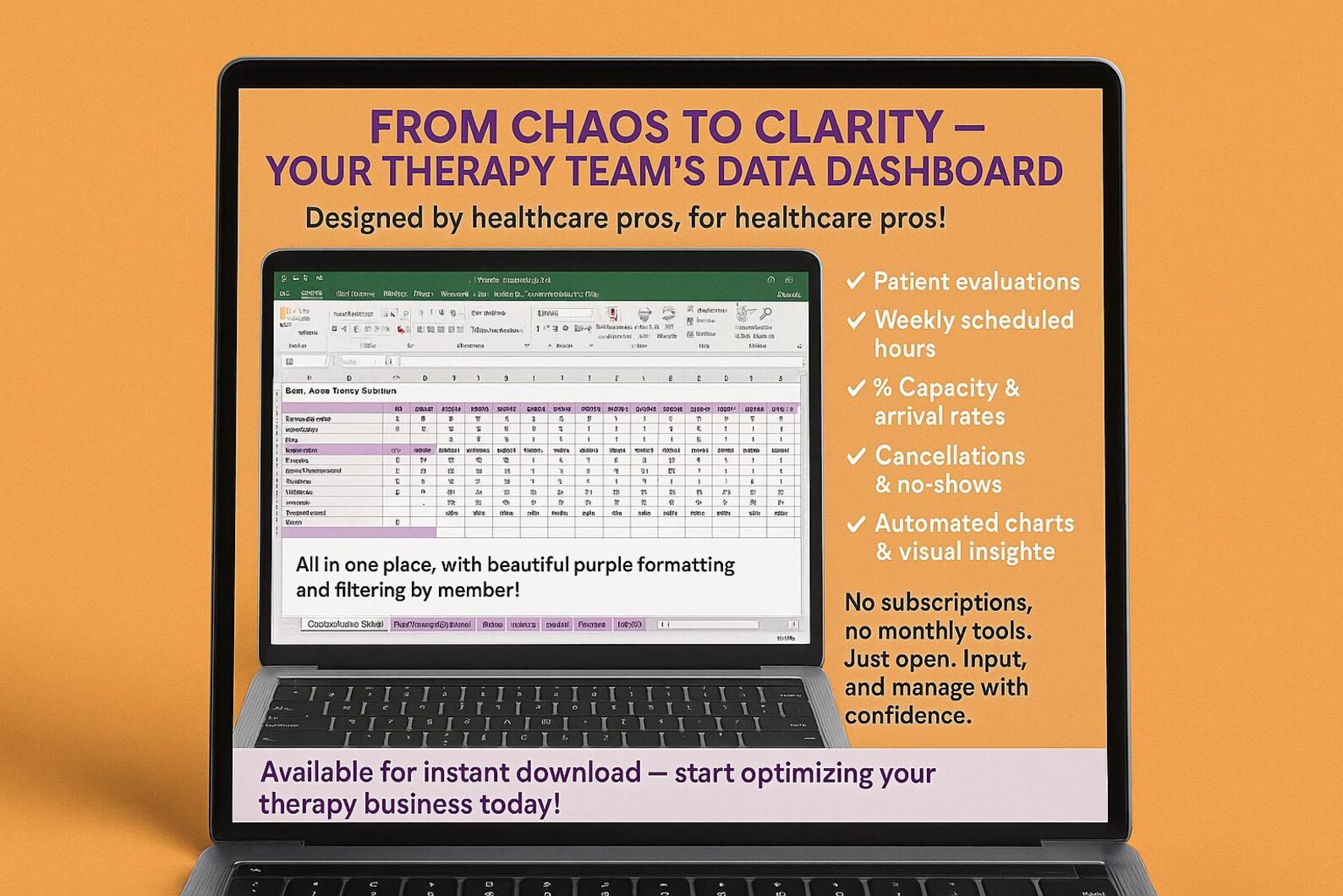 Home Therapy Tracker Excel Template: Rehab Schedule, Progress ...