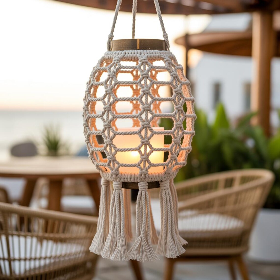 Boho Crochet Lampion Pattern | DIY Lantern Home Decor PDF + Word - Etsy