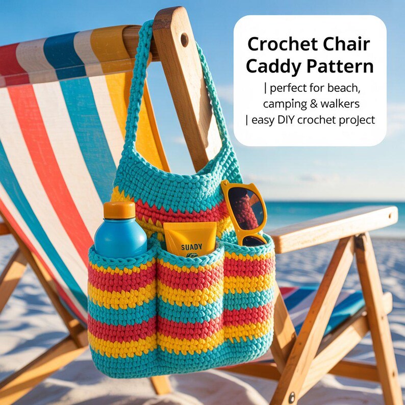 Crochet Chair Caddy Pattern: DIY Storage Organizer (PDF Pattern) - Etsy