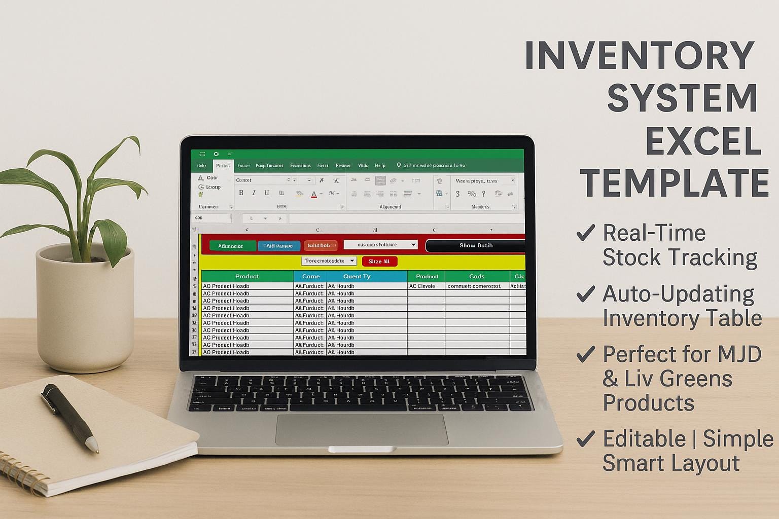 Inventory System | Excel Stock Tracker Template | Downloadable ...