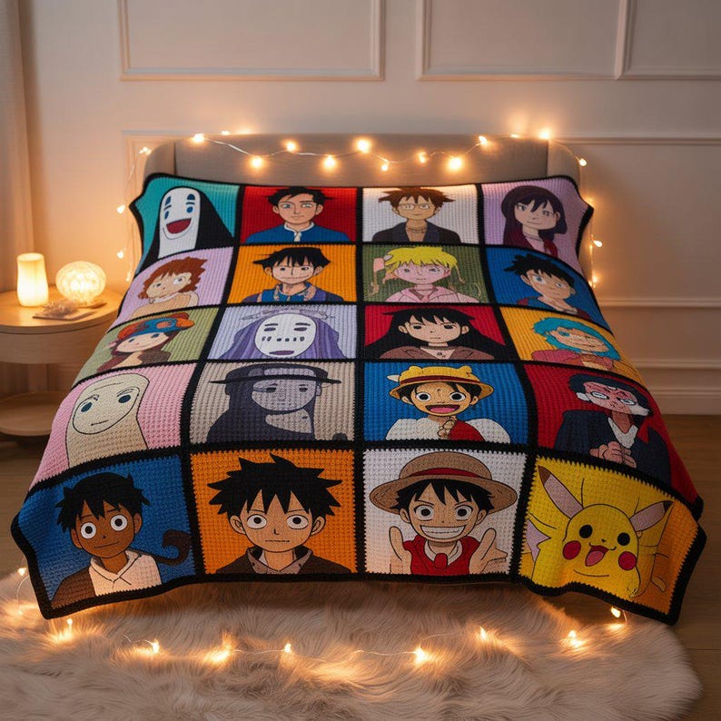 Crochet Blanket Pattern – Anime Patchwork PDF + Word Digital Download ...