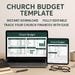 Church Budget Template: Tithes & Offerings Tracker (excel, Google ...