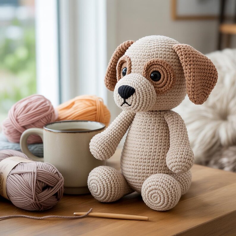Cute Puppy No Sew Amigurumi Crochet Pattern | Easy Plush Dog DIY ...