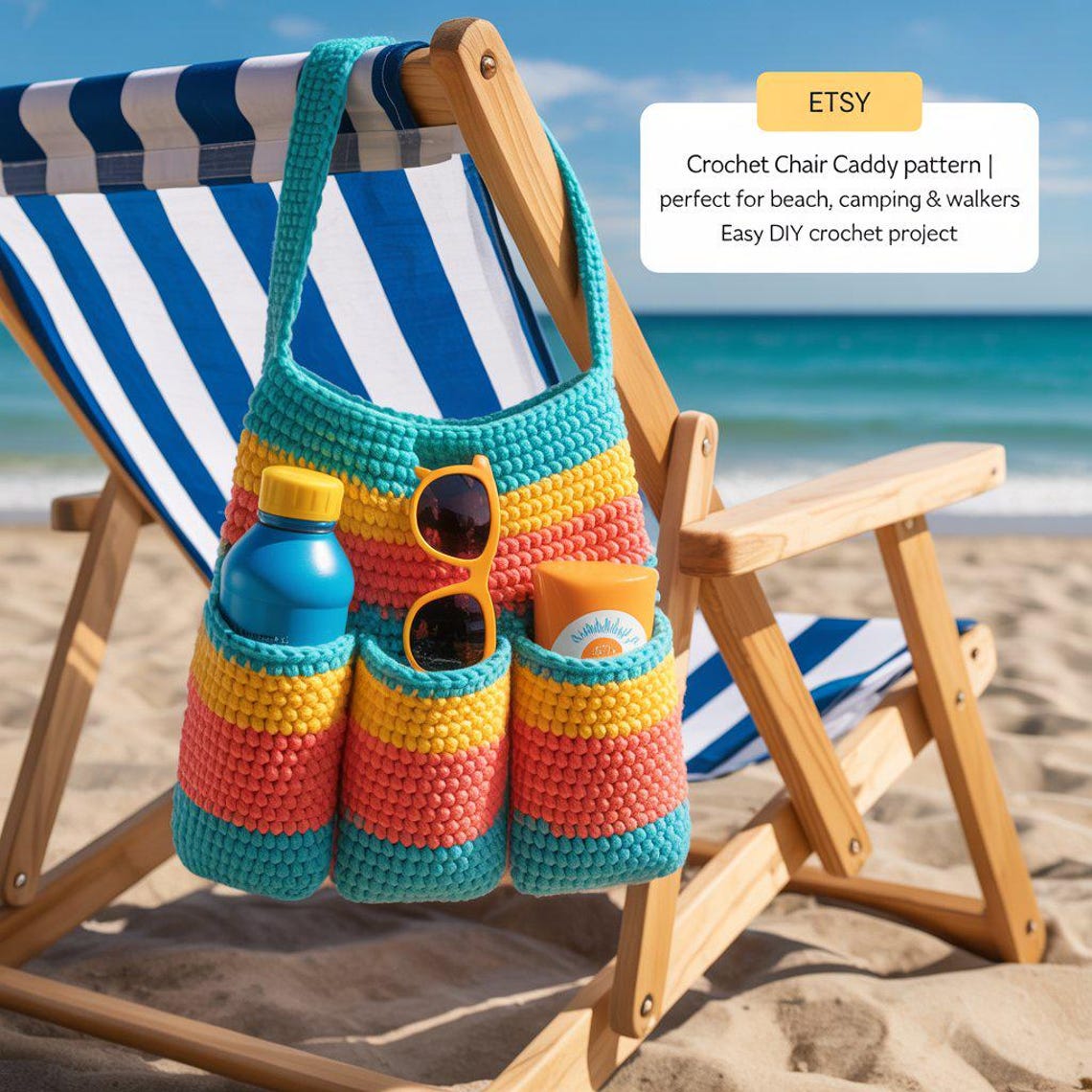 Crochet Chair Caddy Pattern: DIY Storage Organizer (PDF Pattern) - Etsy