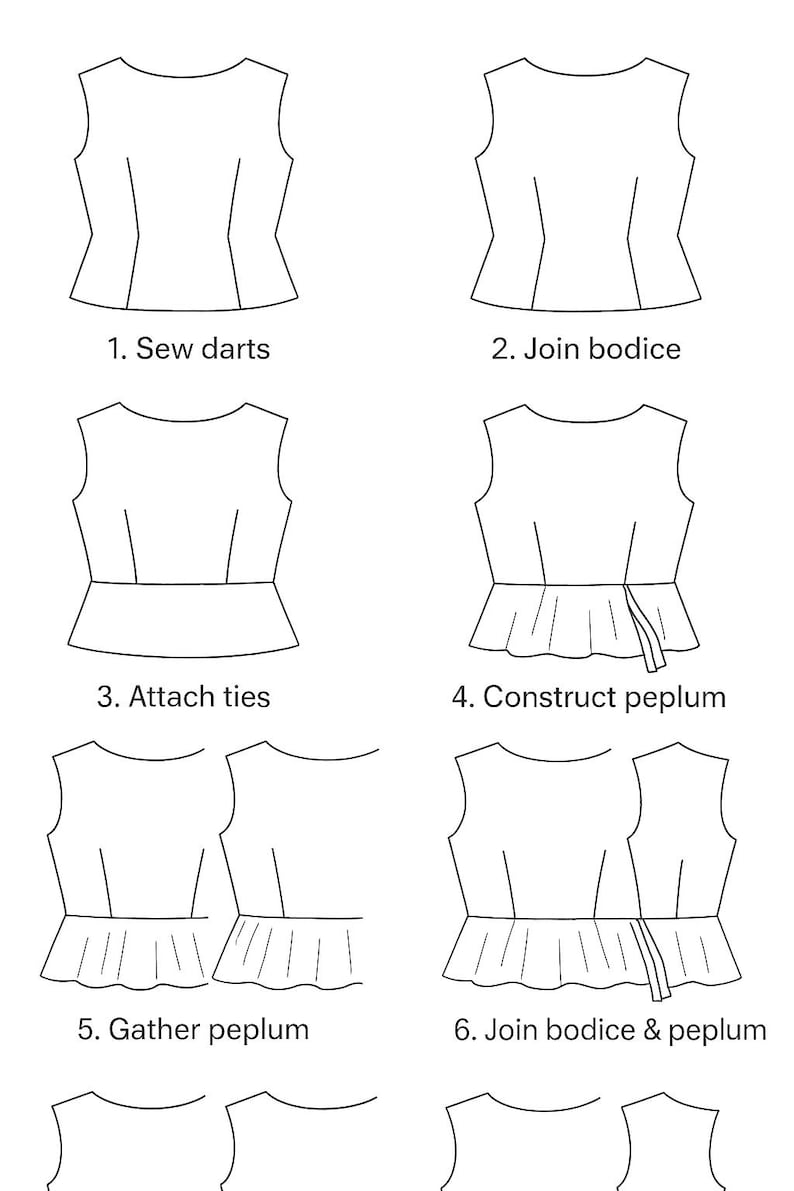 Tie Back Peplum Top Crochet Pattern | Summer Tank Top PDF + Word ...