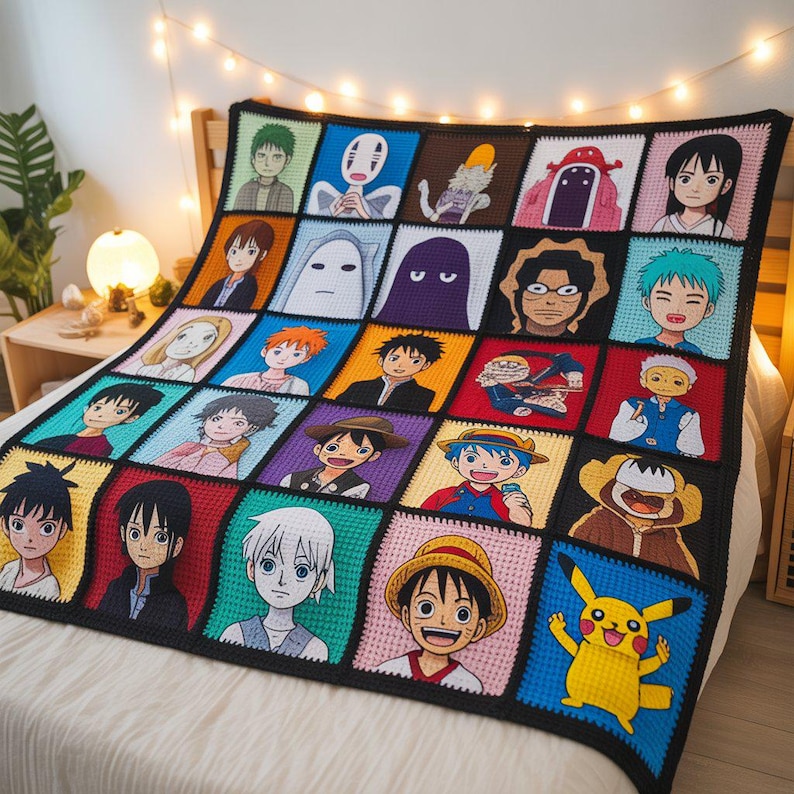 Crochet Blanket Pattern – Anime Patchwork PDF + Word Digital Download ...
