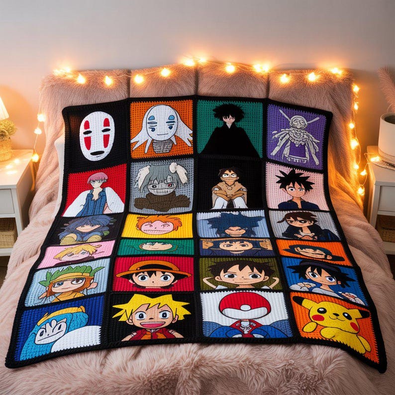 Crochet Blanket Pattern – Anime Patchwork PDF + Word Digital Download ...