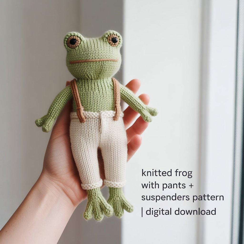 Frog & Toad Knitting Pattern With Clothes | Stuffed Toy PDF + Word - Etsy