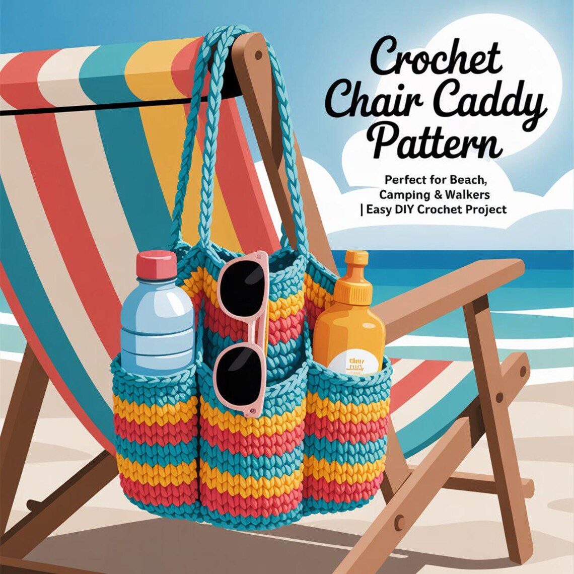 Crochet Chair Caddy Pattern: DIY Storage Organizer (PDF Pattern) - Etsy