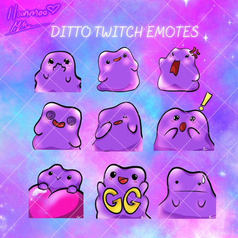 Pokémon Ditto Twitch Emotes! - Etsy