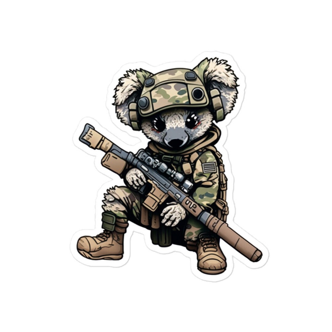 Koala Sticker, Cool Sticker, Combat Sticker, Moral Sticker, Water ...