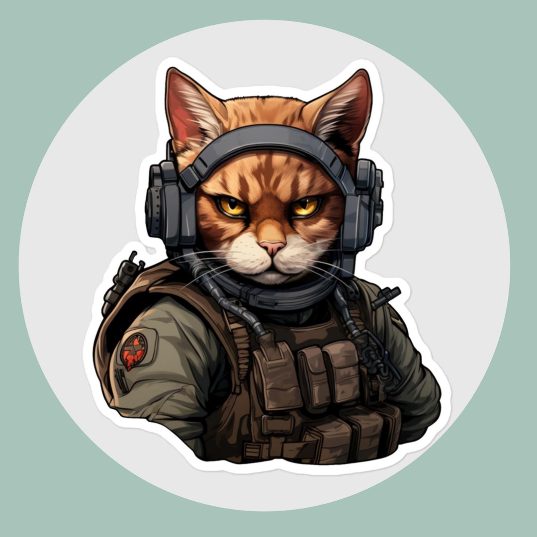 Sticker, Cat Sticker, Spec-ops Military Sticker, Combat Sticker, Water ...