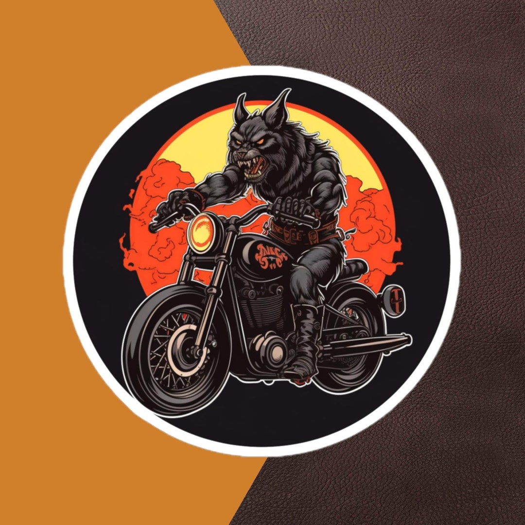 Sticker, Wolf Sticker, Rider Sticker, Chopper Sticker, Motorbike ...