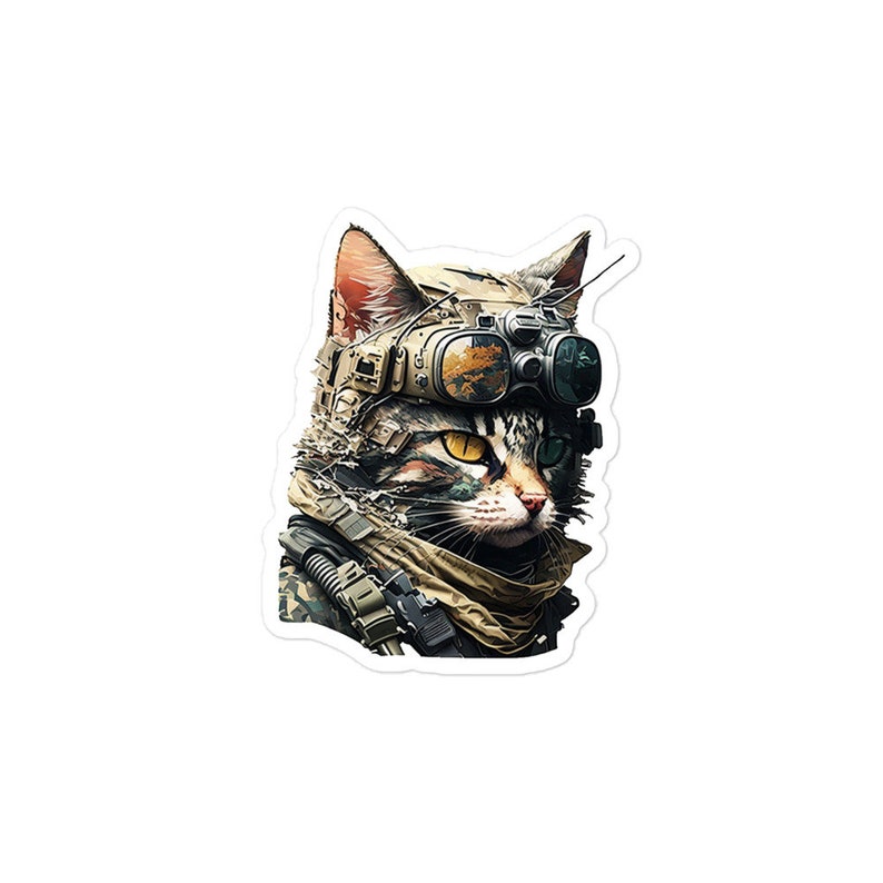 Combat Cat Sticker, Cool Sticker, Soldier Sticker, Special Forces ...