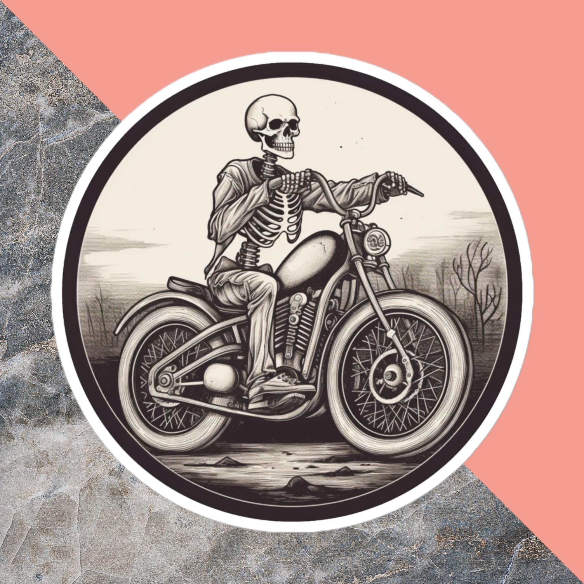 Sticker, Skeleton Sticker, Chopper Sticker, Motorbike Sticker, Car ...