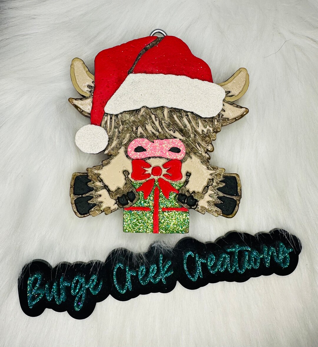 Highland Cow Christmas Freshie, Cow Christmas Gift, Car Candle, Car Air ...