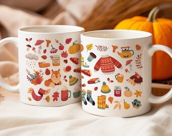 Insulated Fall Coffee Cup Fall Leaves Coffee Mug Autumn - Etsy