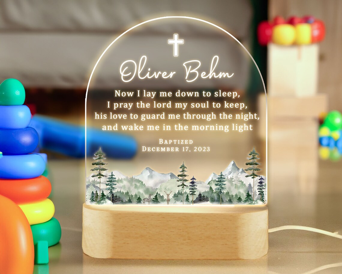 Baptism Night Light, Custom Baby Night Lamp, Baptism Gift, Baby Gift ...