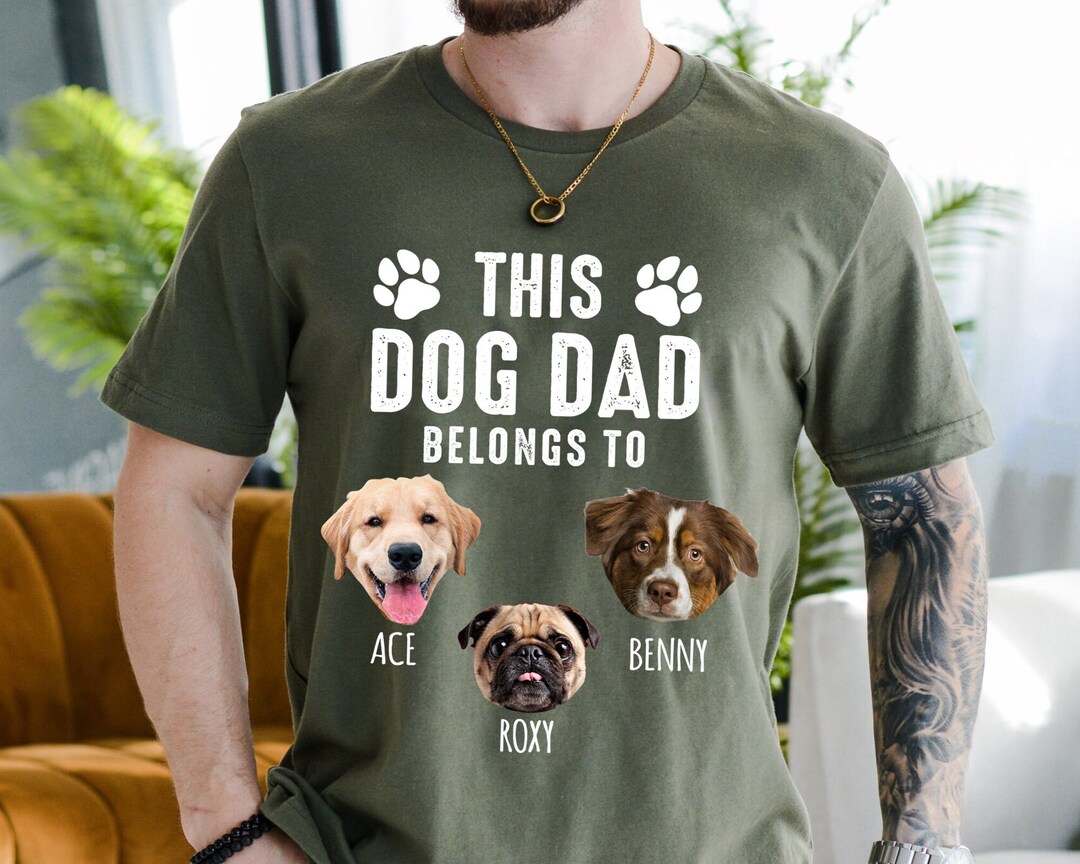 Personalized Dog Dad Shirt With Pet Photo, Custom Gifts for Dog Dad ...