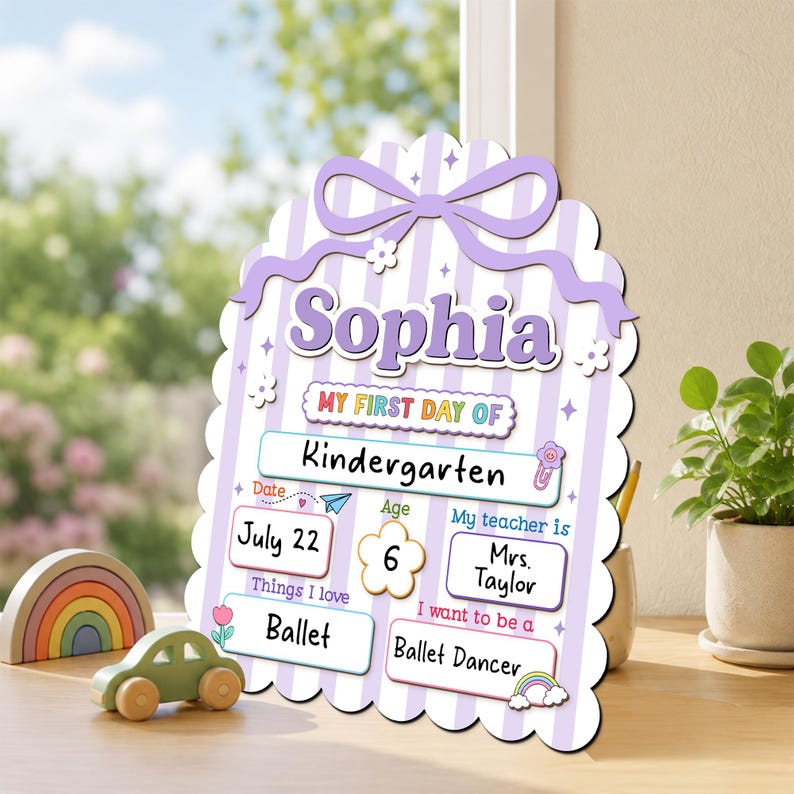 First Day of School Sign, Personalized Girl Back to School Sign ...