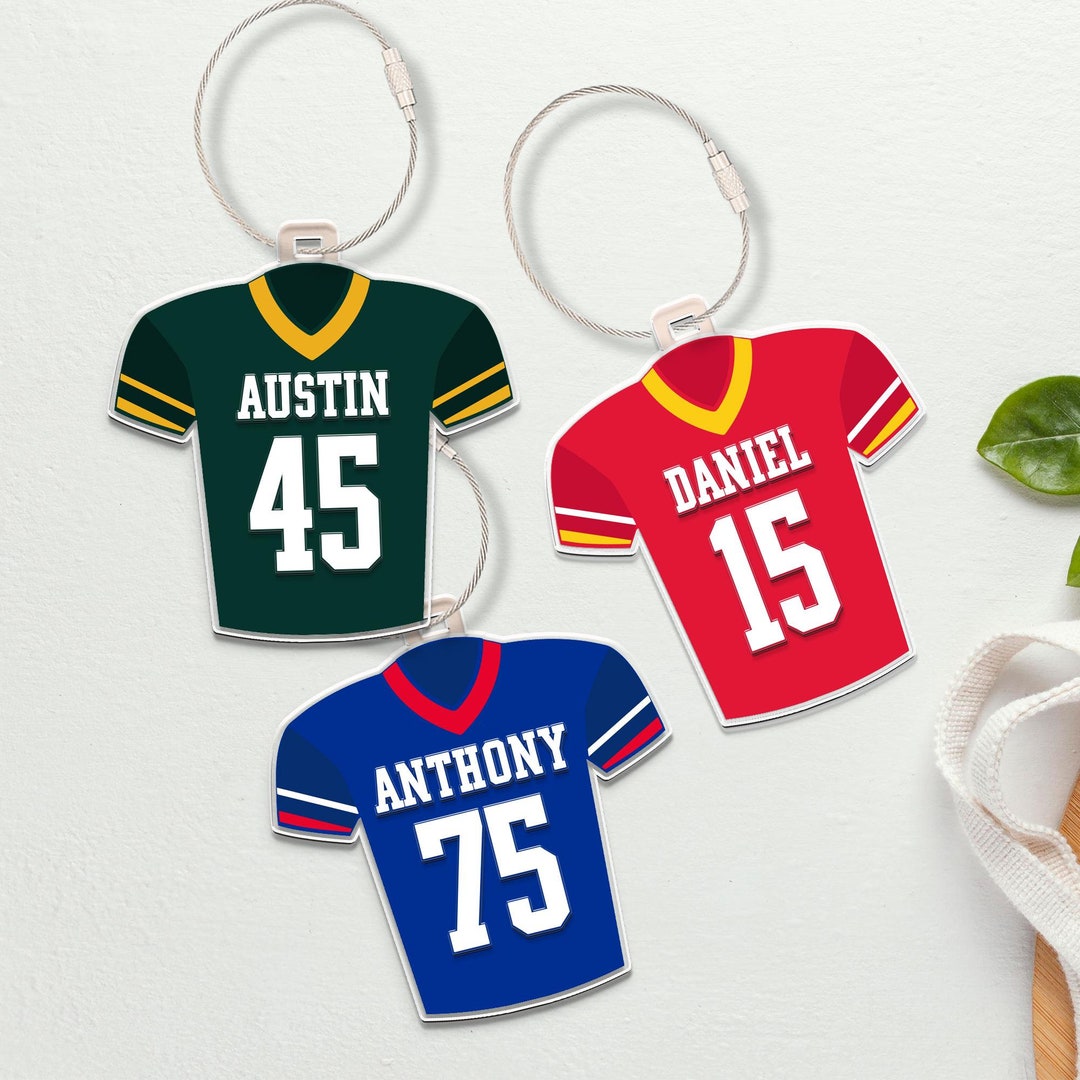Football Name Tag, Personalized Football Shirt Name Tag, Sport Bag Tag ...