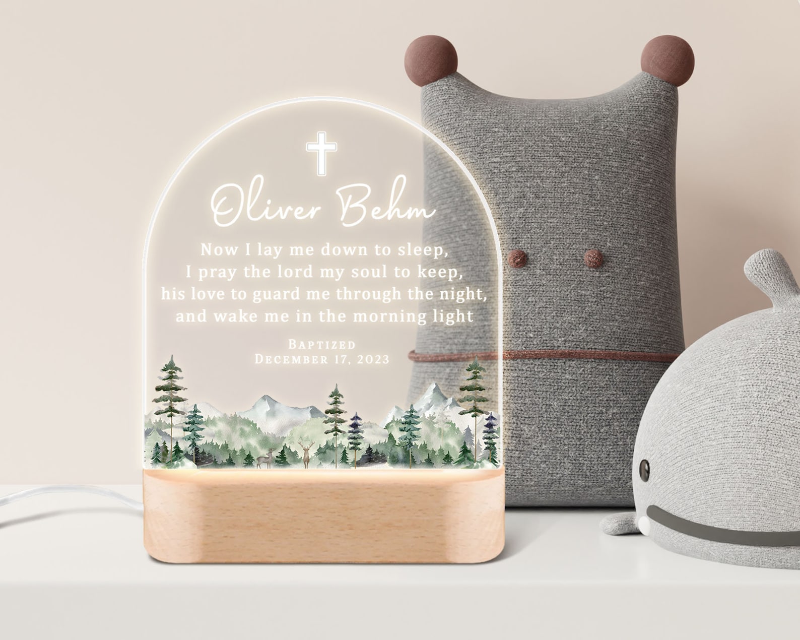 Baptism Night Light, Custom Baby Night Lamp, Baptism Gift, Baby Gift ...