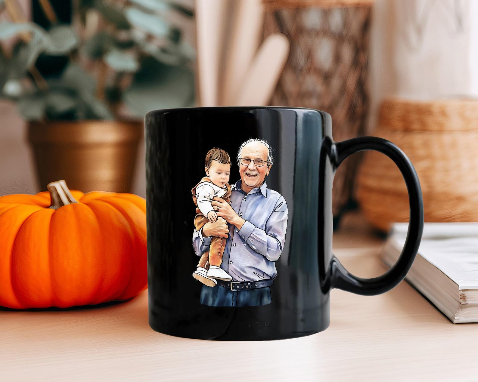 Father's Day Gift for Dad, Fathers Day Mug, Custom Dad Portrait Mug ...