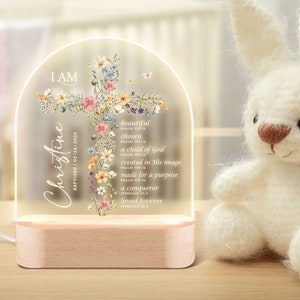 Baptism Night Light for Baby, Baby Gift Personalized, Baptism Gift ...