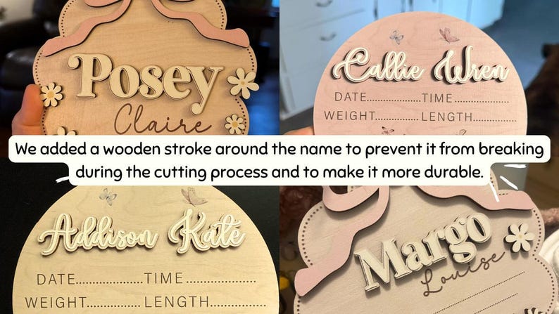 Personalized Baby Announcement Sign, Birth Stats, 3D Wood - Etsy