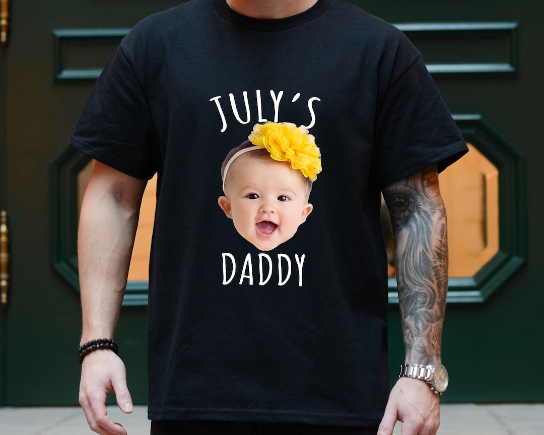 Personalized Daddy Shirt With Baby Photo, Custom Dad Shirt With Baby ...