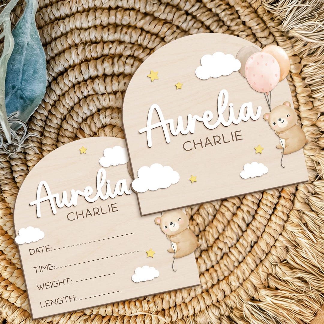 Personalized Baby Name Sign, Baby Announcement Sign, Baby Name Reveal ...