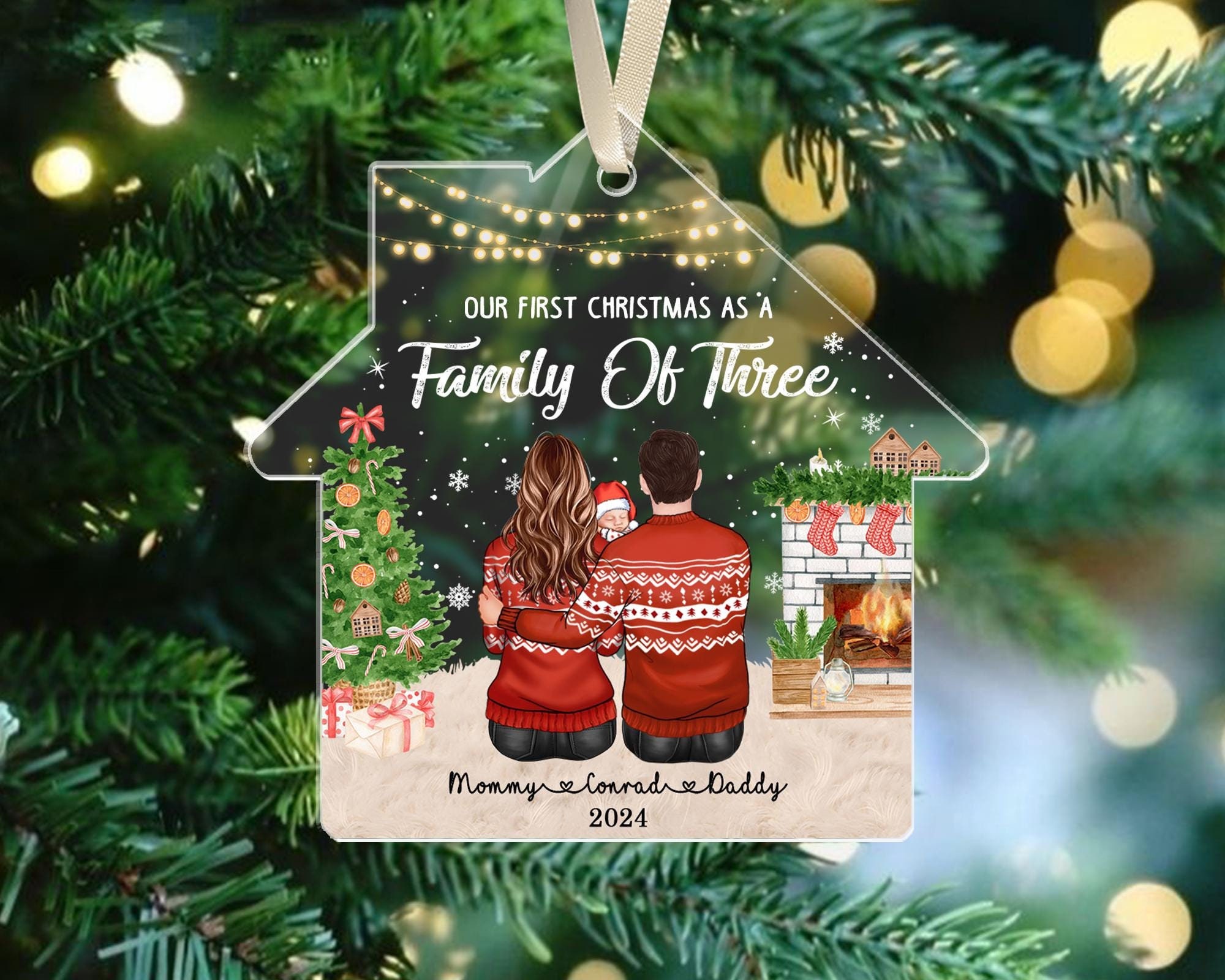 Custom Family Ornament 2024, Family Christmas Ornaments, Family of ...
