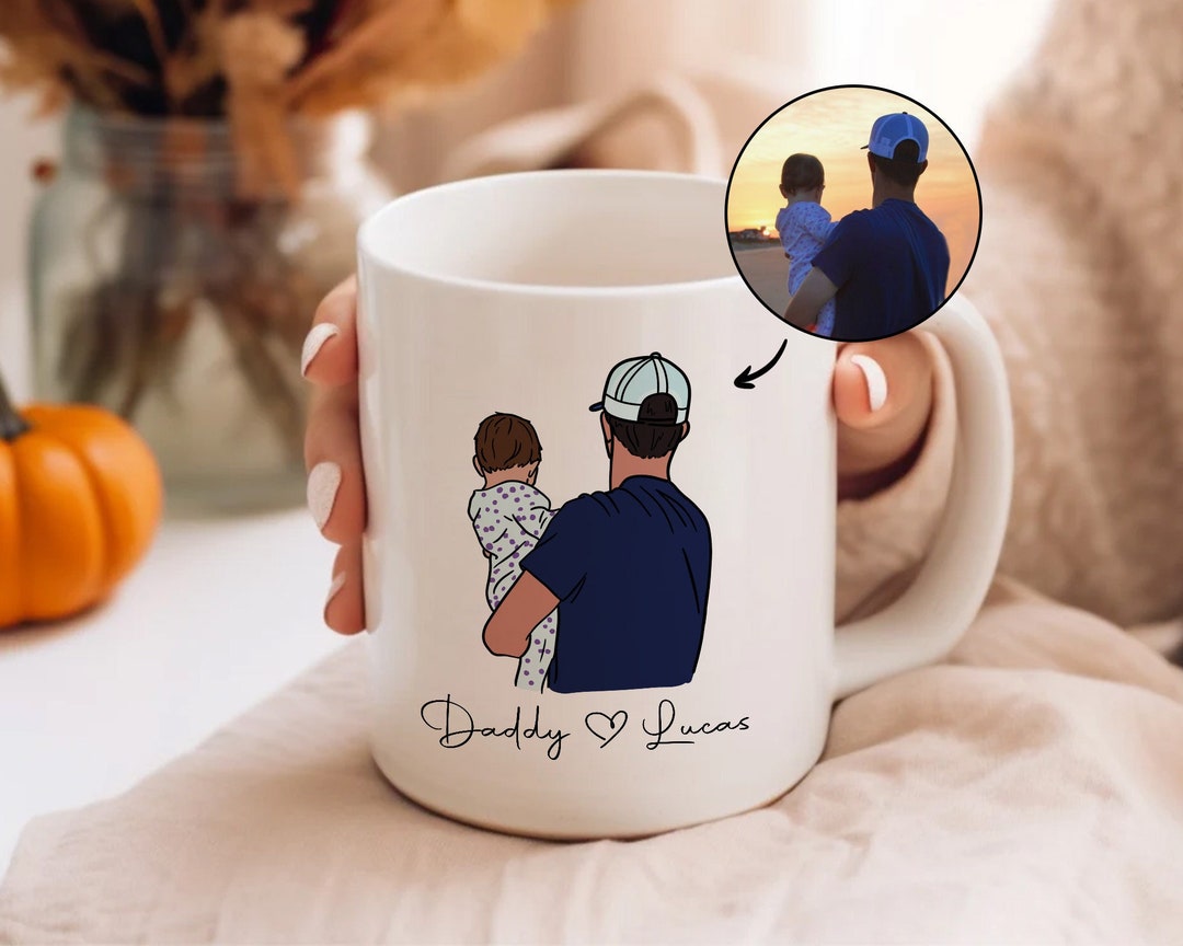 Custom Photo Mug for Dad, Personalized Dad Portrait Coffee Mug, Fathers ...