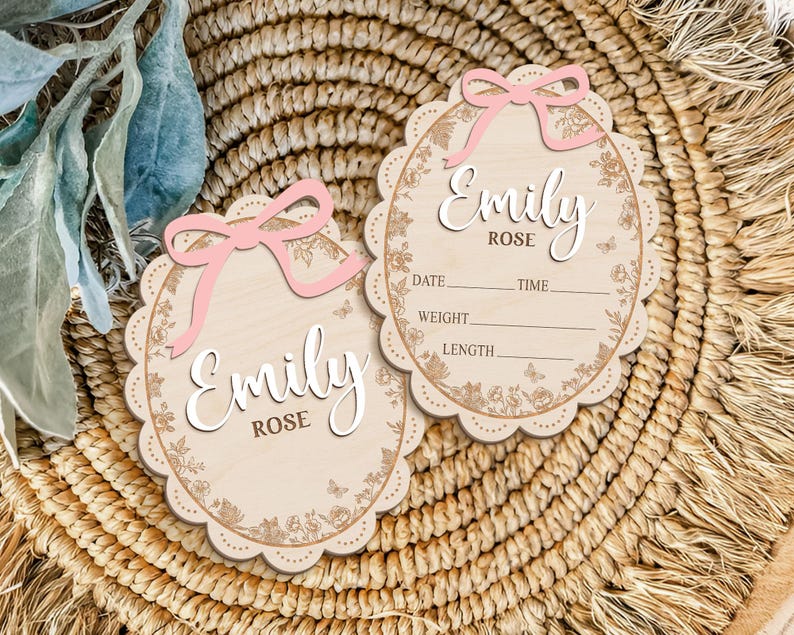 Personalized Baby Announcement Sign, Birth Stats, 3D Wood - Etsy