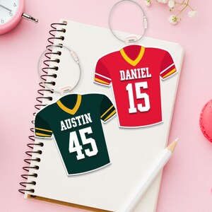 Football Name Tag, Personalized Football Shirt Name Tag, Sport Bag Tag ...