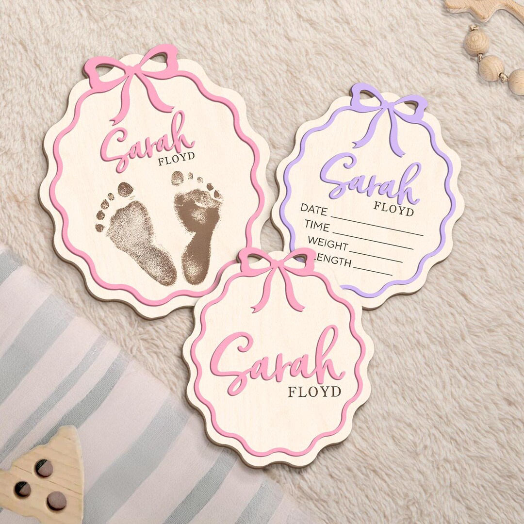 Personalized Baby Sign, Custom Baby Name Sign, Baby Arrival, Baby Stats ...