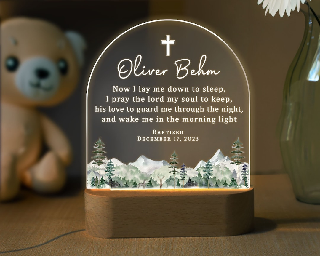 Baptism Night Light, Custom Baby Night Lamp, Baptism Gift, Baby Gift ...