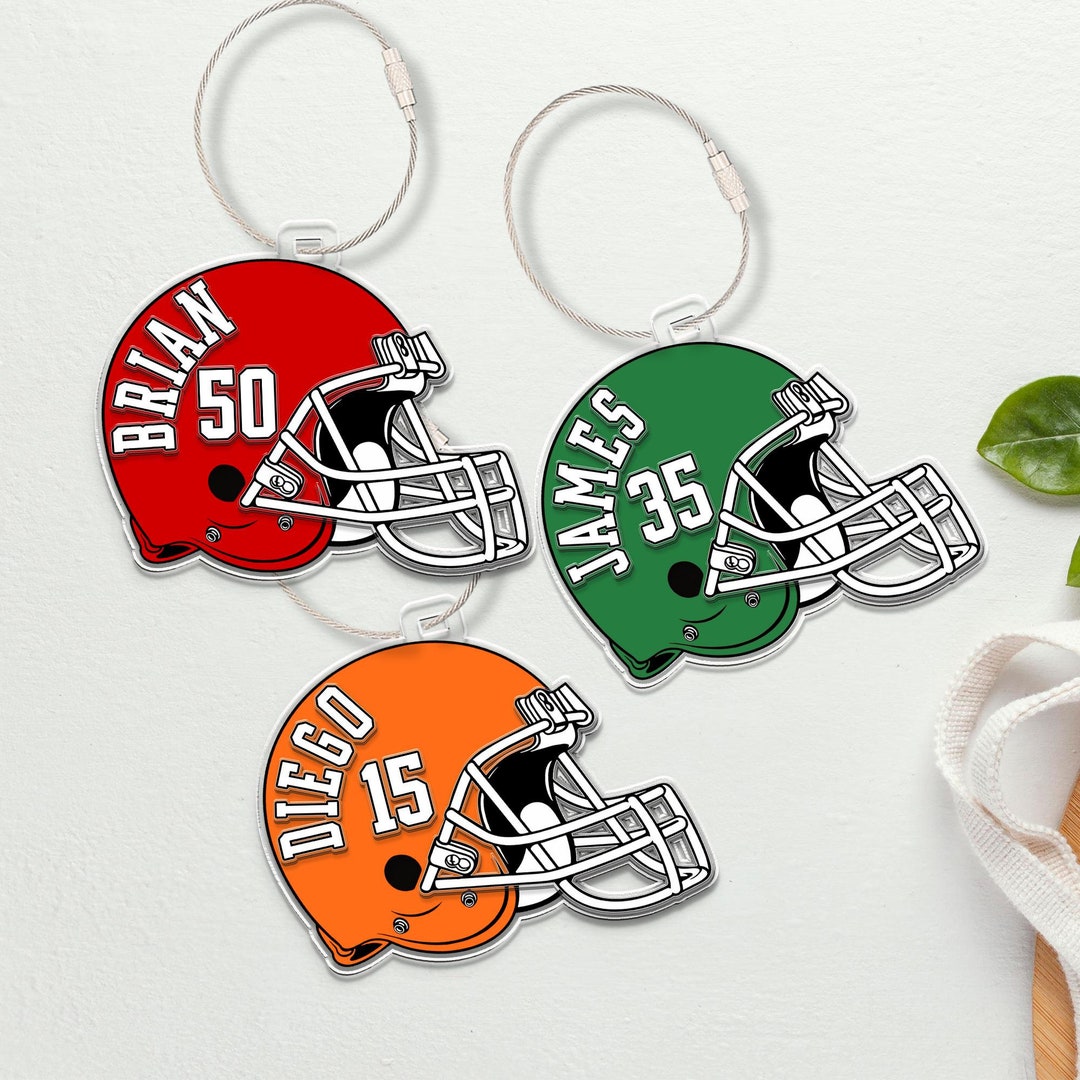 Custom Football Bag Tag, Football Team Keychain, Personalized Sport Bag ...