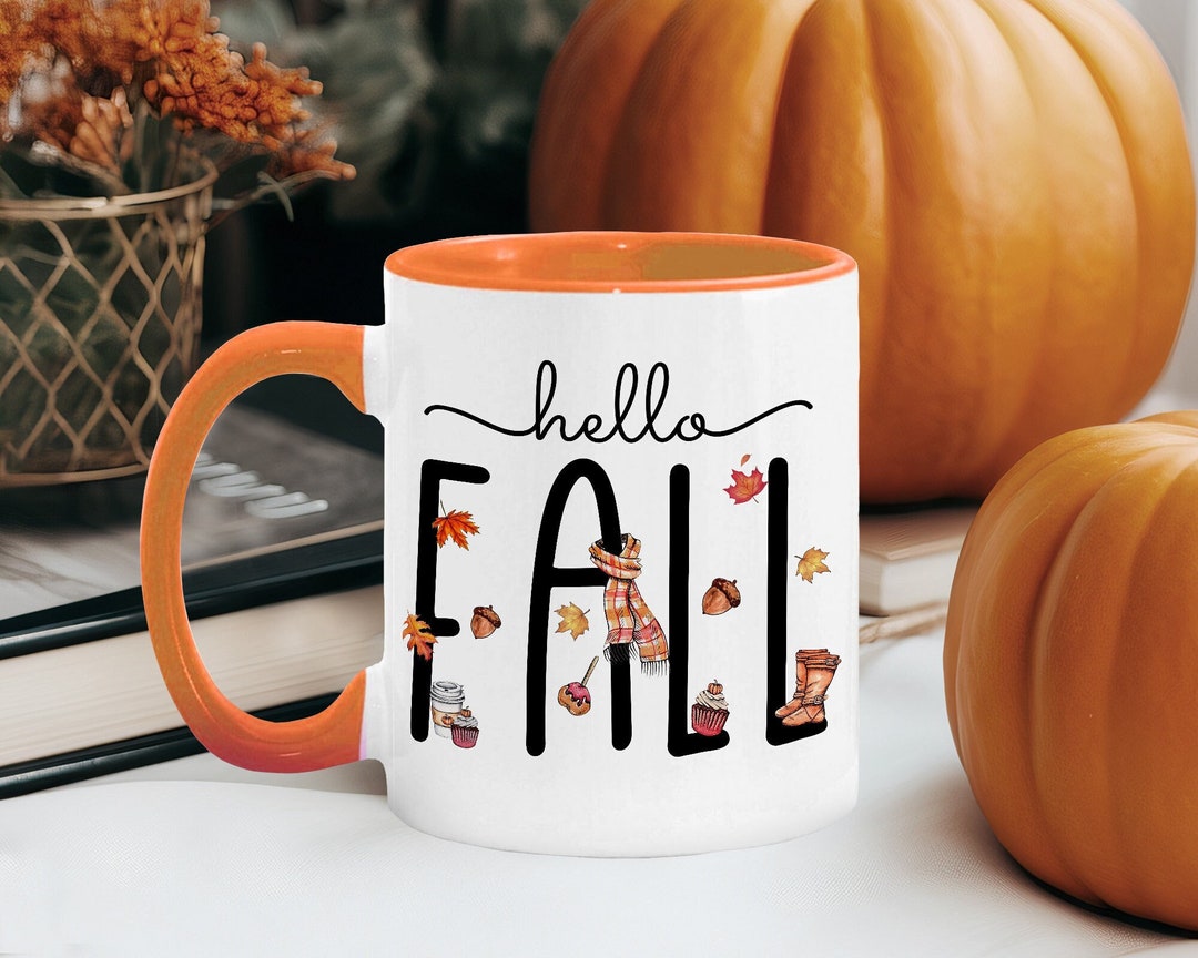 Hello Fall Mugs Fall Mug Pumpkin Spice Mugs Fall - Etsy