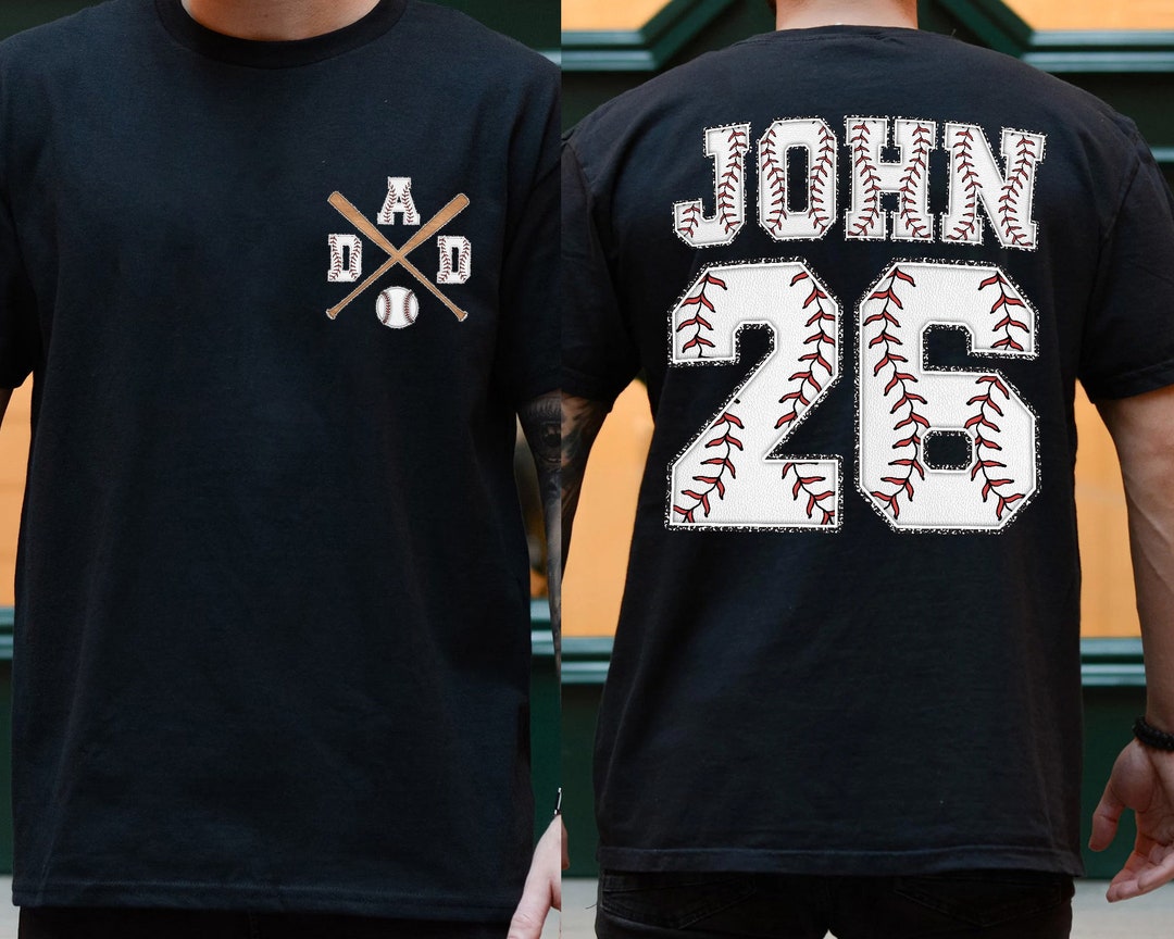 Two-sided Baseball Shirt for Dad, Custom Baseball Dad Shirt With Kids ...