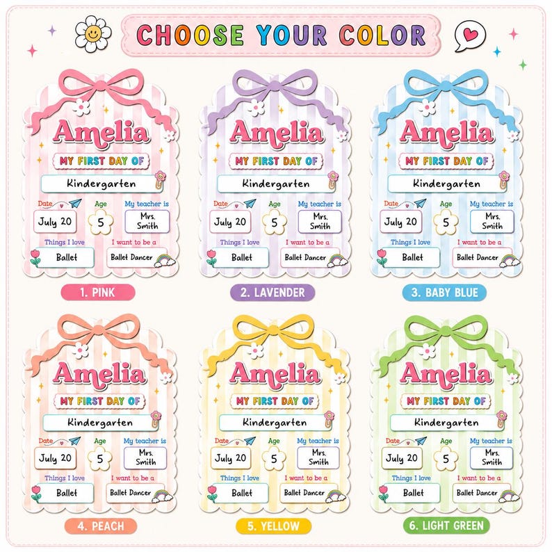 First Day of School Sign, Personalized Girl Back to School Sign ...
